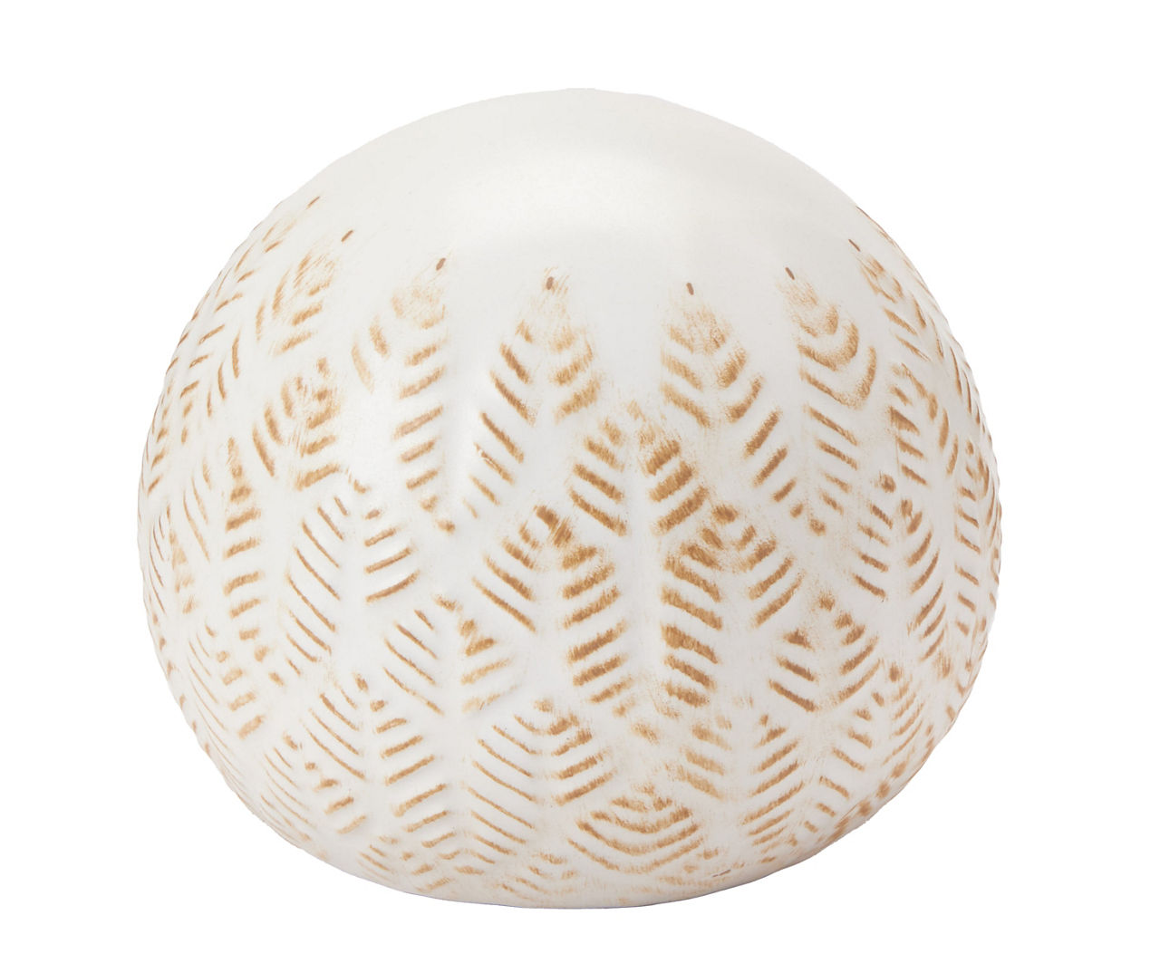 Real Living White Herringbone Diamond Ceramic Orb Tabletop Decor | Big Lots
