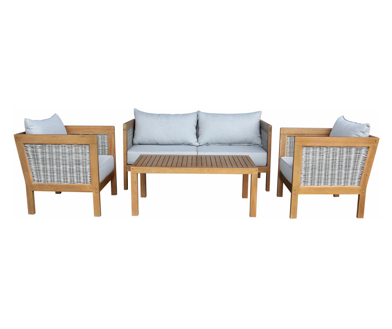 Real Living Aspen Eucalyptus 4 Piece Cushioned Patio Seating Set Big Lots