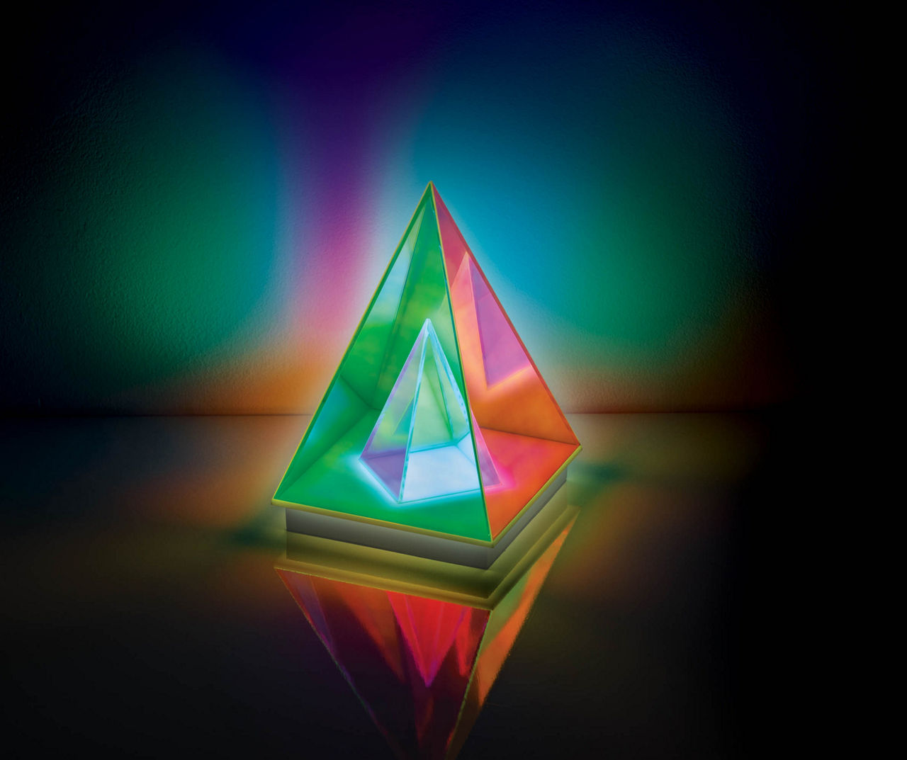 Real Living Glow-Up Iridescent Acrylic LED Infinity Pyramid Light | Big ...