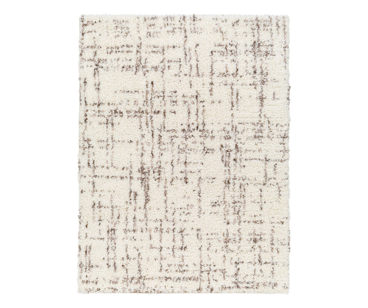 Ultra White Crosshatch Shag Area Rug, (8' x 10') | Big Lots