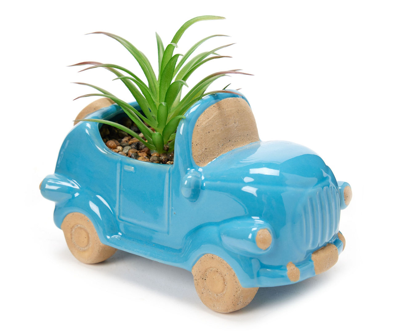Real Living Artificial Succulent in Blue Car Ceramic Planter | Big Lots