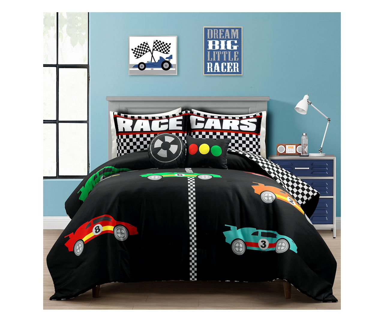 Lush Decor Lush Decor "Race" Racing Cars Reversible Comforter Set | Big ...