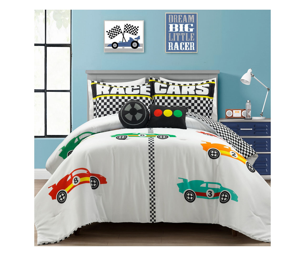 Lush Decor Lush Decor "Race" Racing Cars Reversible Comforter Set | Big ...