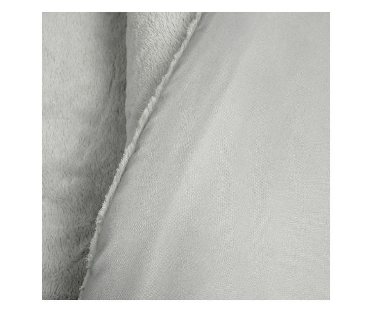 Lush Decor Farmhouse Light Gray Color Block Faux Fur Twin 2-Piece ...