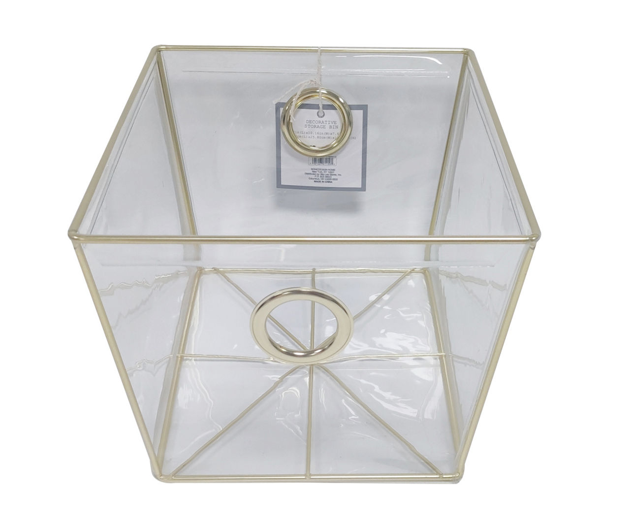 Hudson Home Clear & Gold Wire Frame Storage Bin | Big Lots