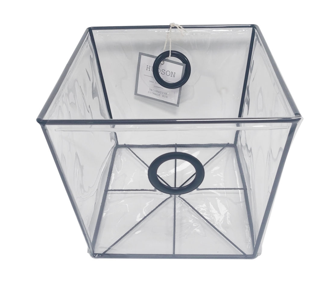 Hudson Home Clear & Matte Black Wire Frame Storage Bin | Big Lots