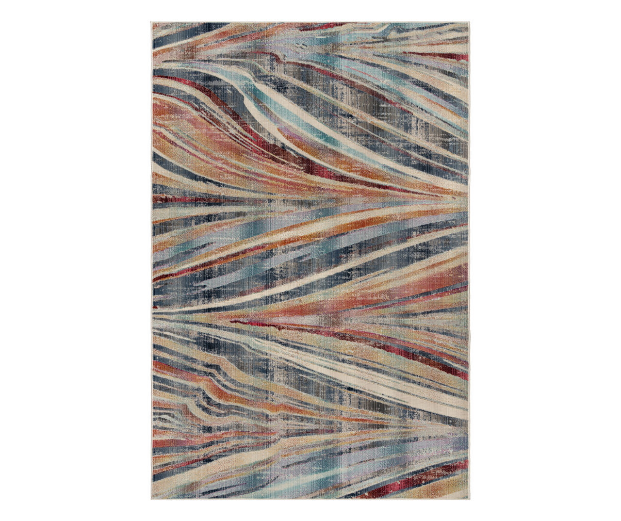 Broyhill San Marino Blue & Rust Abstract Outdoor Area Rug, (6' x 9 ...