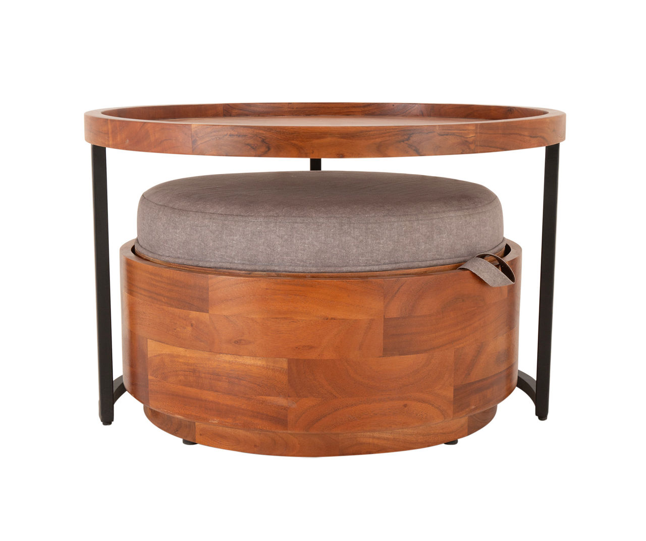 Wood And Metal 2 Piece Coffee Table And Storage Ottoman Set Big Lots