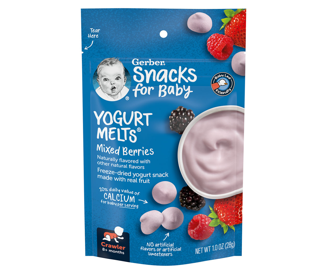 Gerber Gerber Snacks for Baby Yogurt Melts, Mixed Berries, 1 oz Bag ...