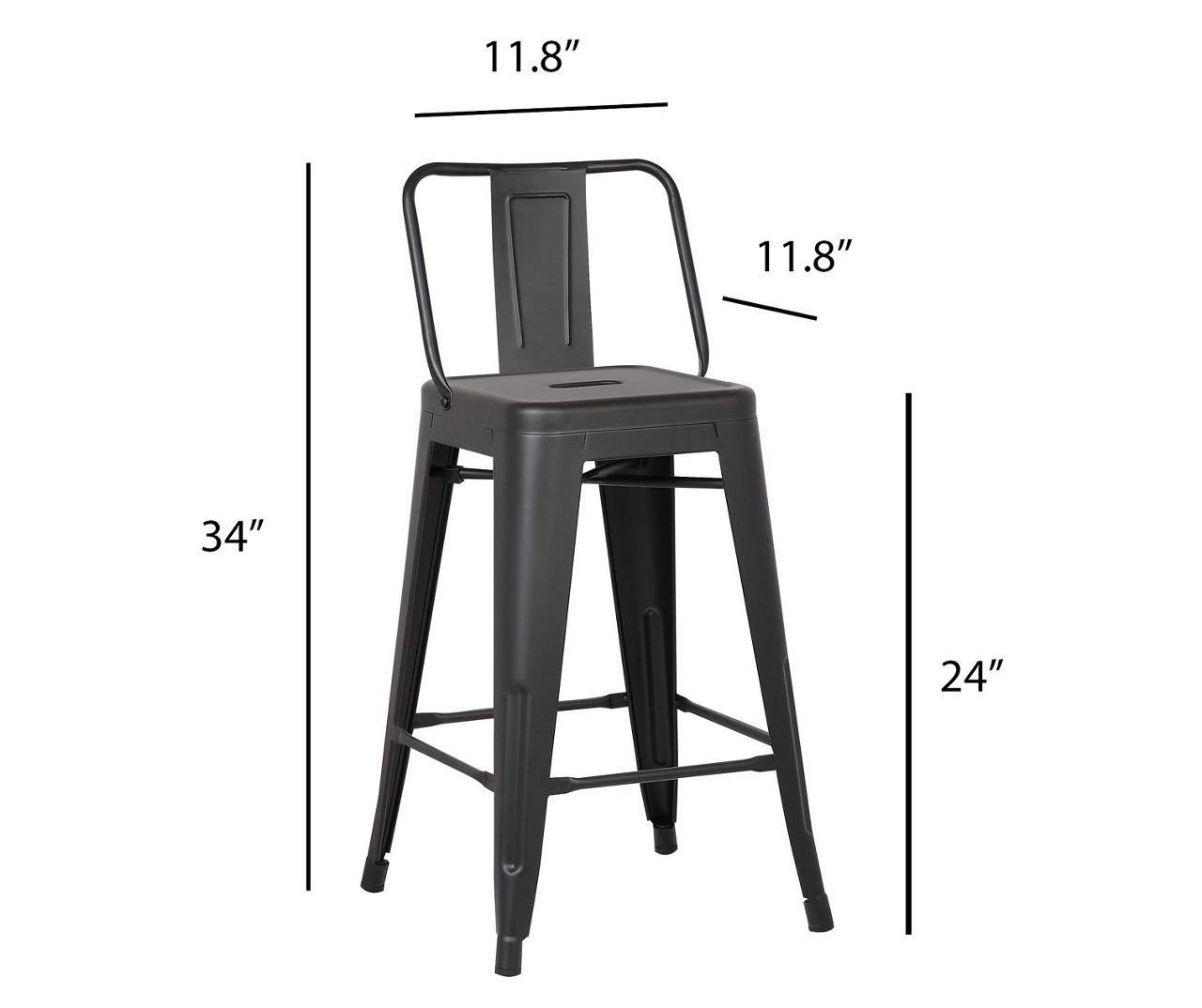 24" Matte Black Metal Counter Stool | Big Lots