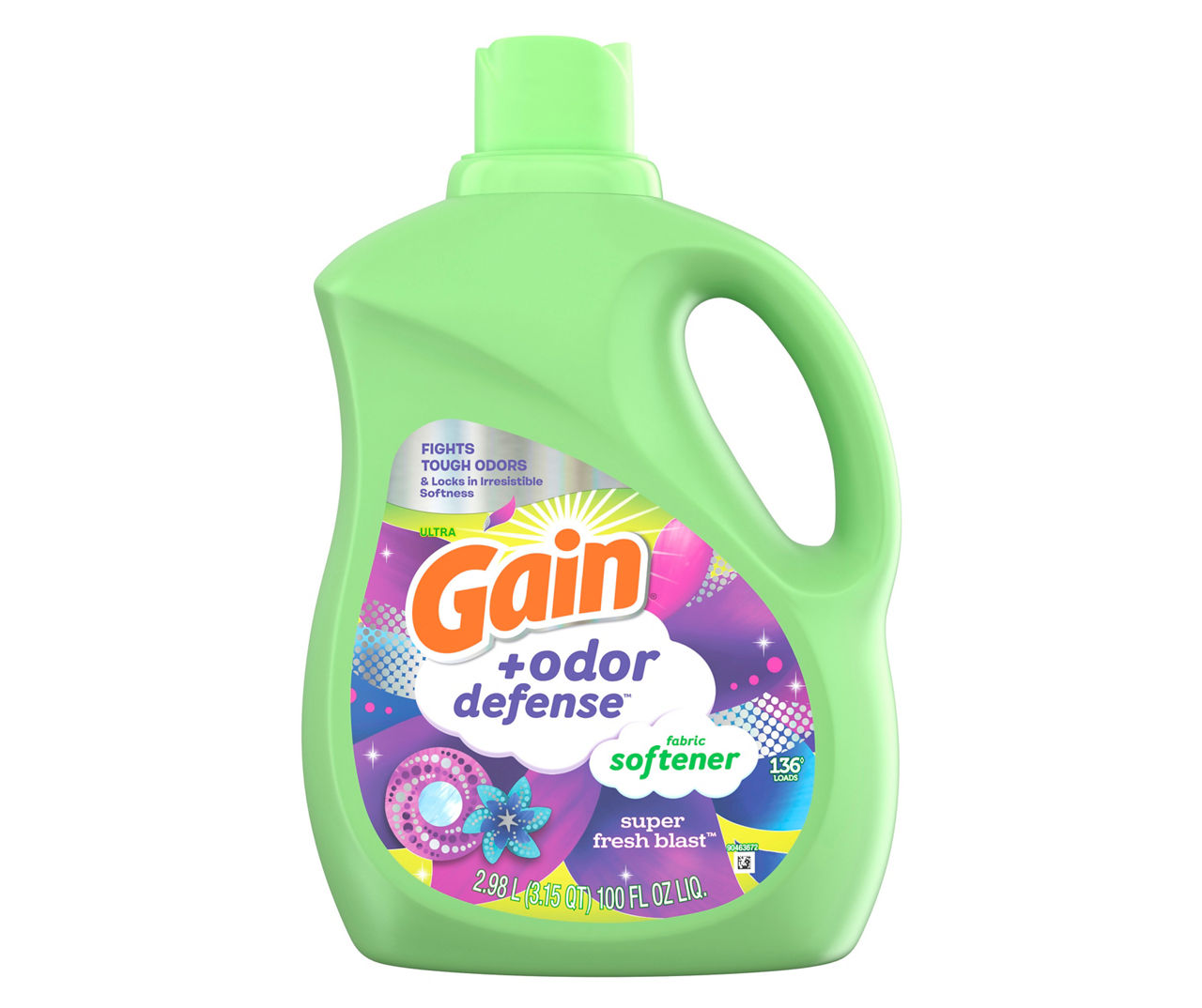 Gain Super Fresh Blast Odor Defense Fabric Softener, 100 Oz, 136 Loads ...