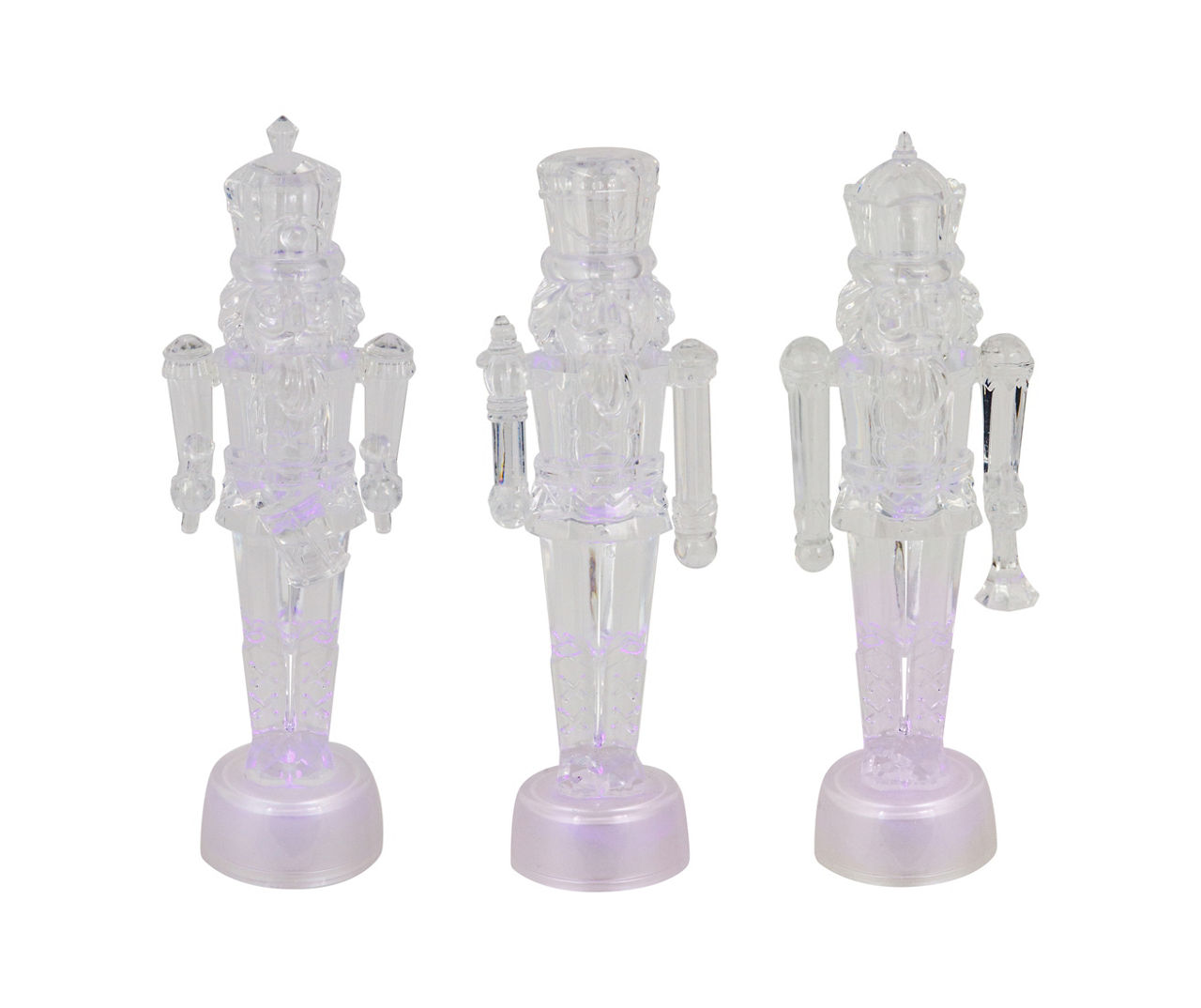 Northlight Icy Crystal Color-Changing Nutcracker 3-Piece LED Decor Set ...