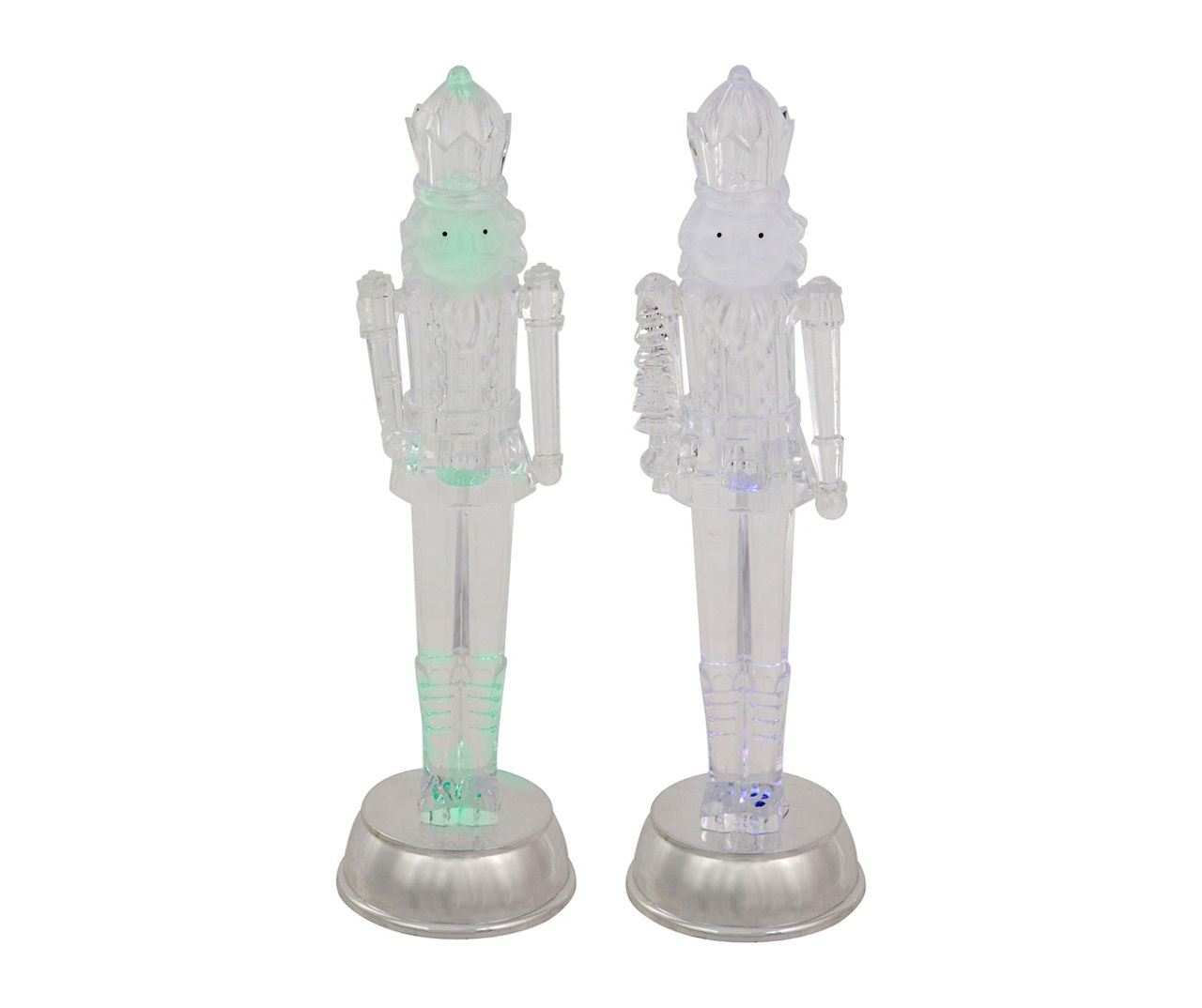 Northlight Icy Crystal Color-Changing LED Musical Nutcrackers, 2-Pack ...