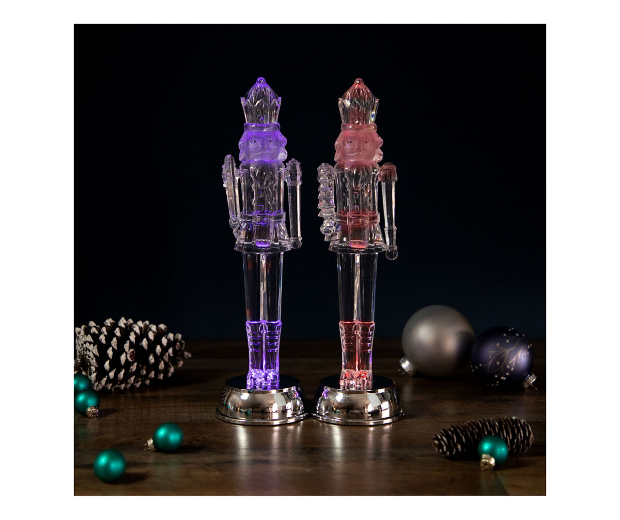 Northlight Icy Crystal Color-Changing LED Musical Nutcrackers, 2-Pack ...