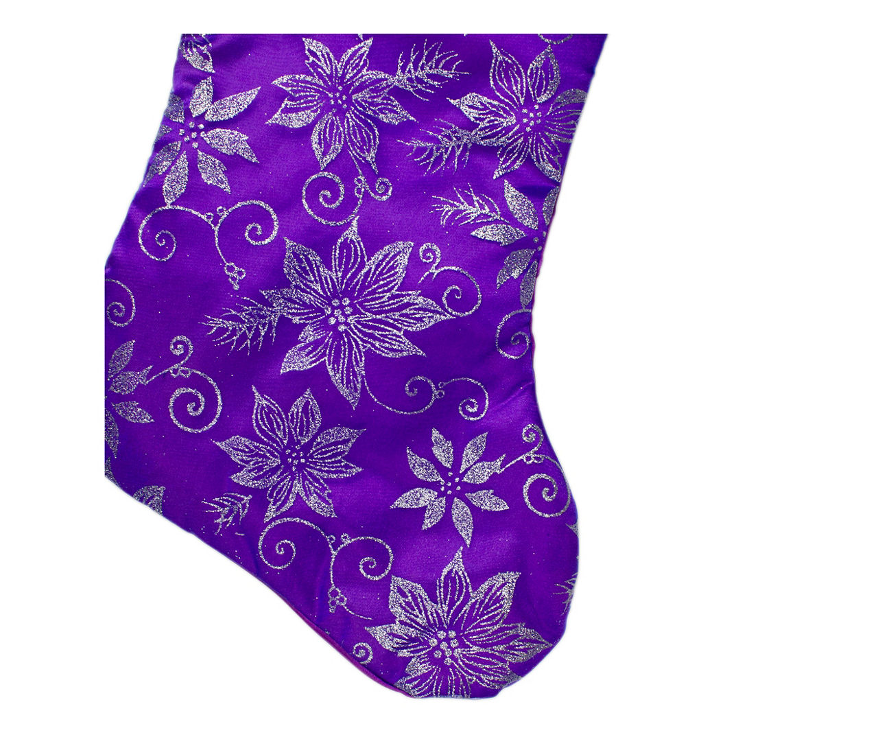 Northlight Purple & Silver Floral Stocking | Big Lots