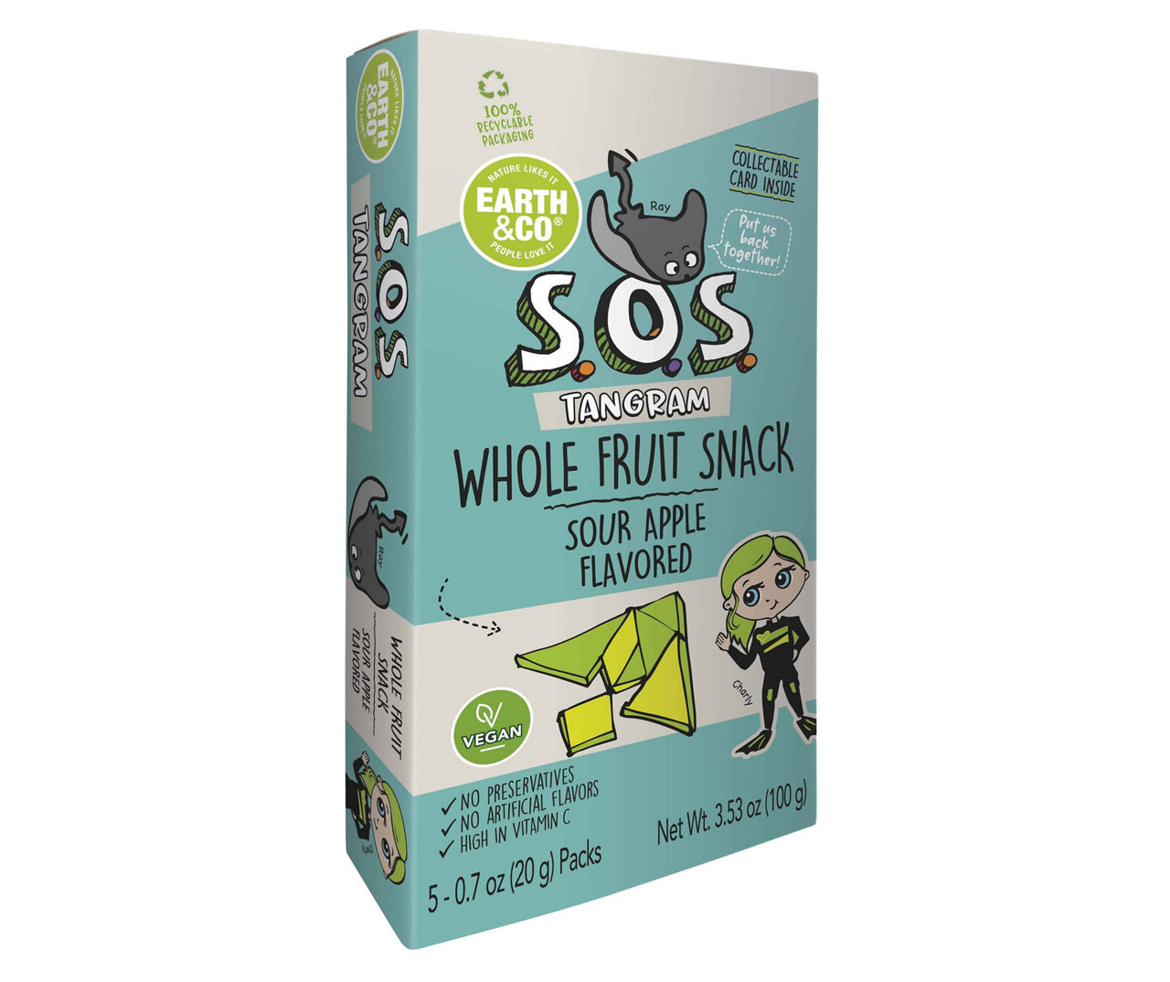 S.O.S Sour Apple Tangram Fruit Snack, 5-Pack | Big Lots