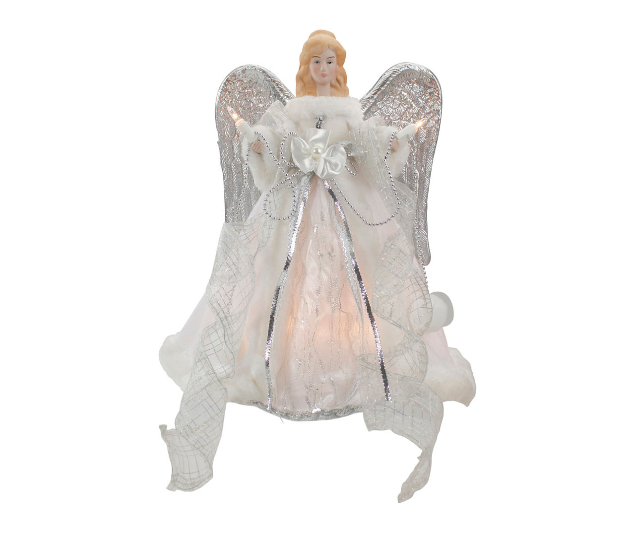 Elegant Silver & White Angel Light-Up Tree Topper | Big Lots