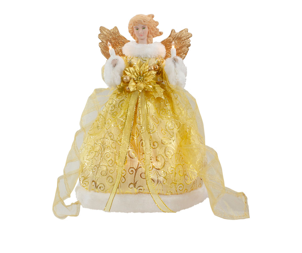 Northlight Gold Glitter Angel Light-Up Tree Topper | Big Lots