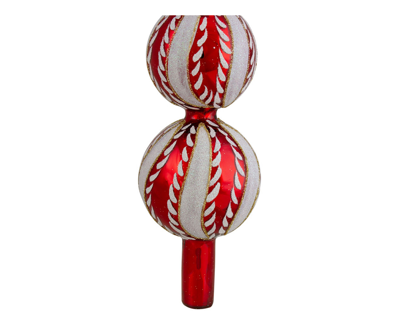 Northlight Red & White Glass Finial Tree Topper | Big Lots