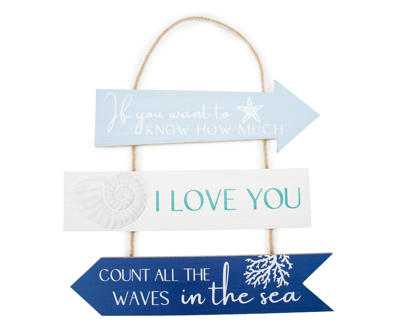 "Count All The Waves" Coastal Arrow Hanging Wall Decor | Big Lots