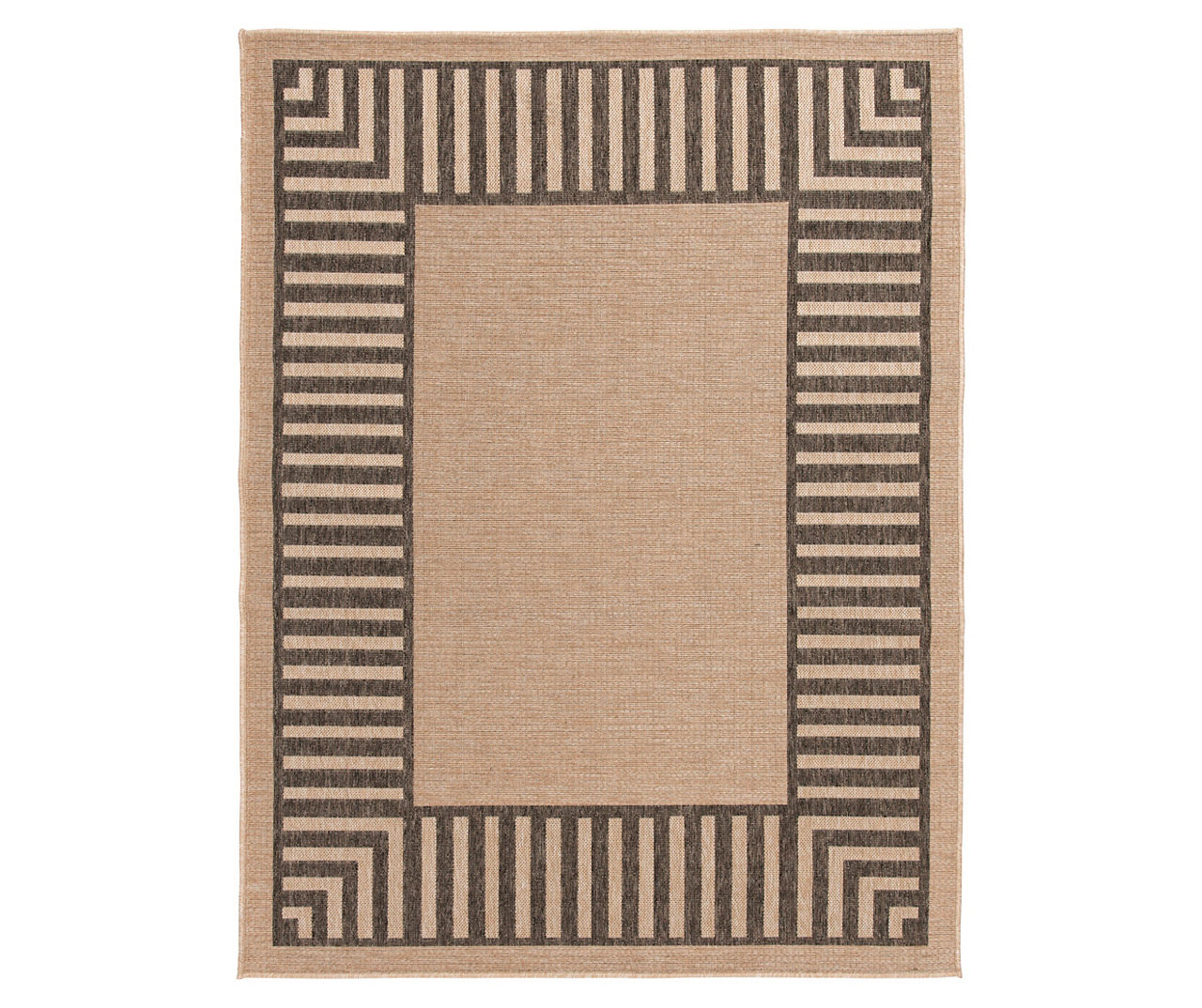 Broyhill Yorktown Tan & Black Stripe-Border Outdoor Area Rug, (8' x 10 ...