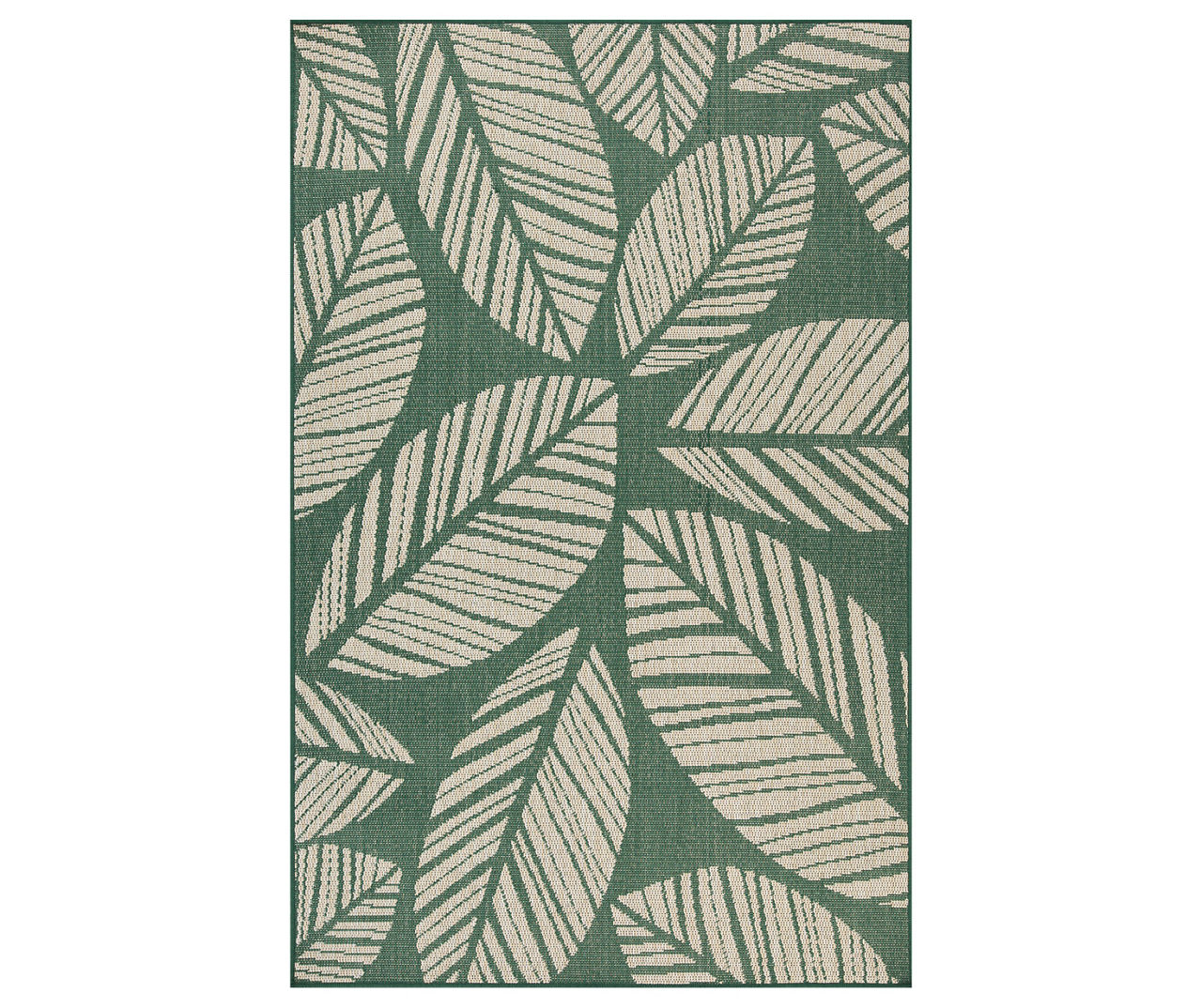 Real Living Green & Beige Leaves Outdoor Area Rug, (8' x 10') | Big Lots