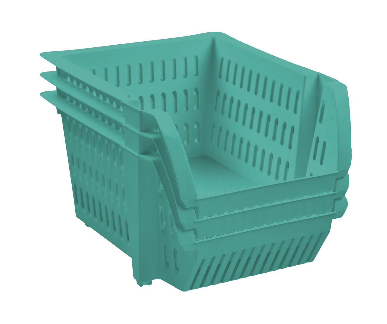 Starplast Teal Stacking Storage Bins, 3-Pack | Big Lots
