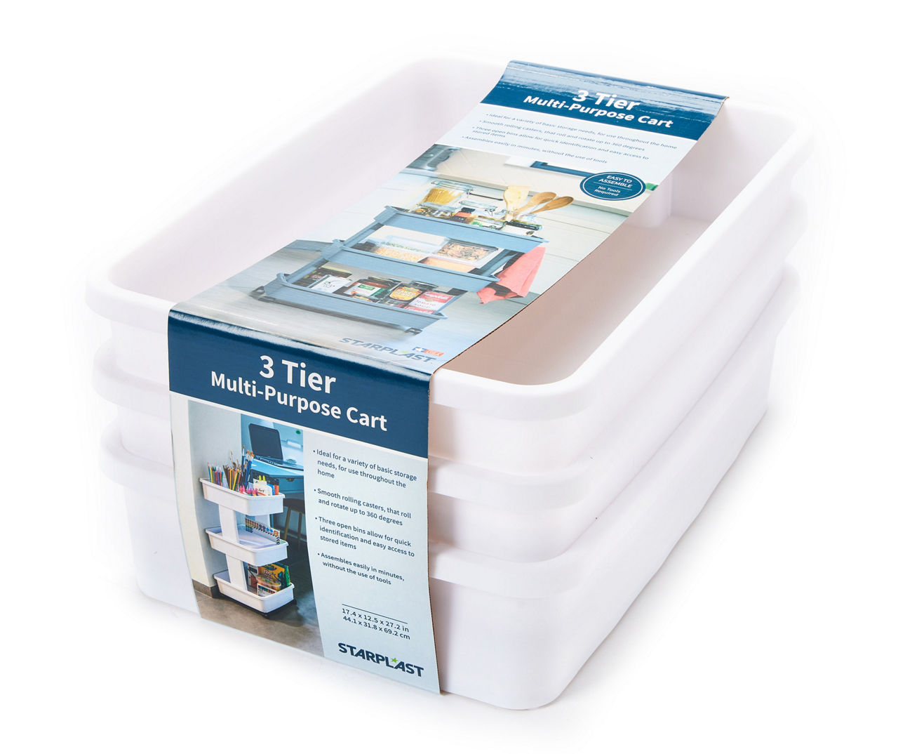 Starplast White 3-Tier Multi-Purpose Cart | Big Lots