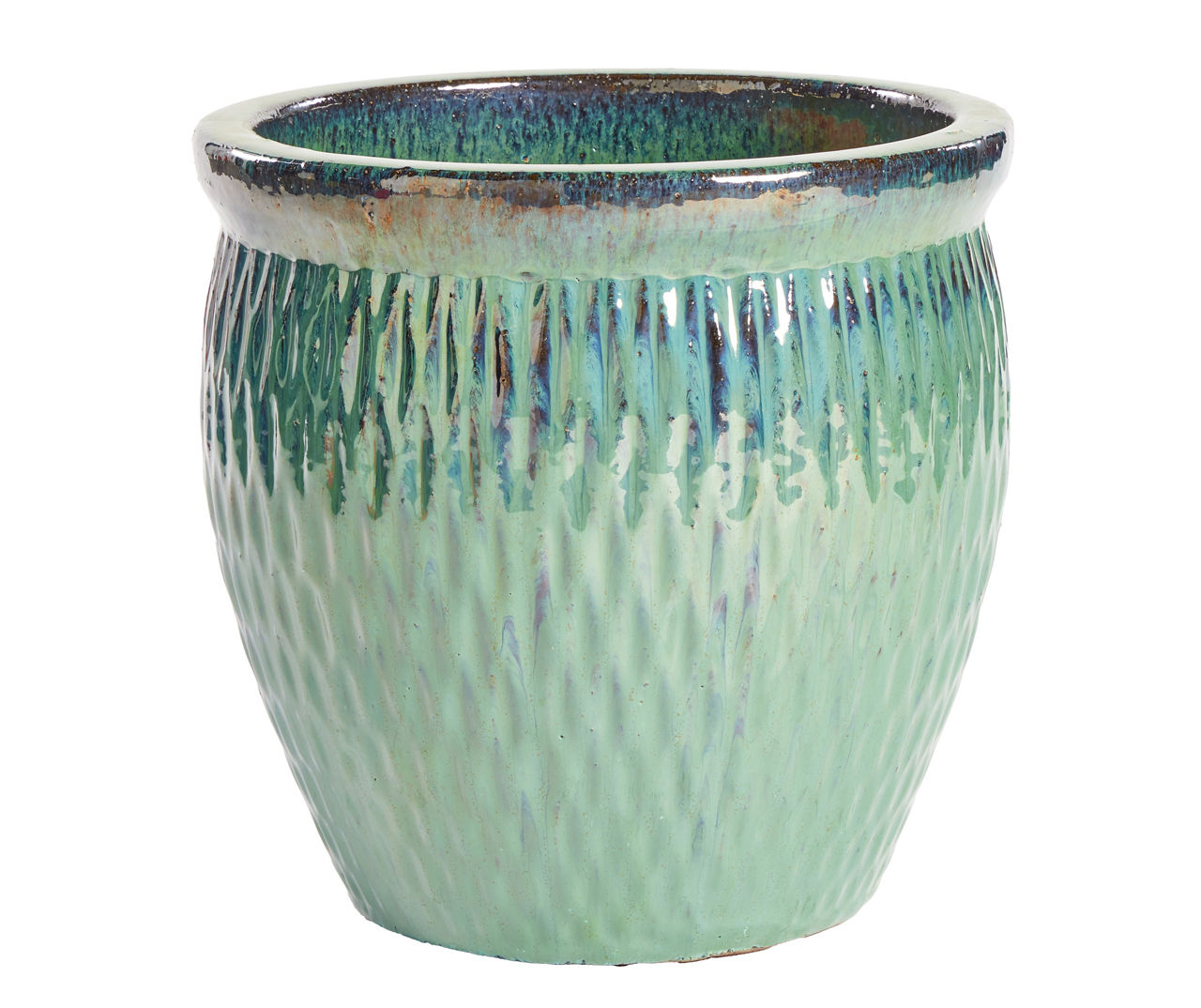 15.4" Green 2-Tone Ceramic Planter | Big Lots