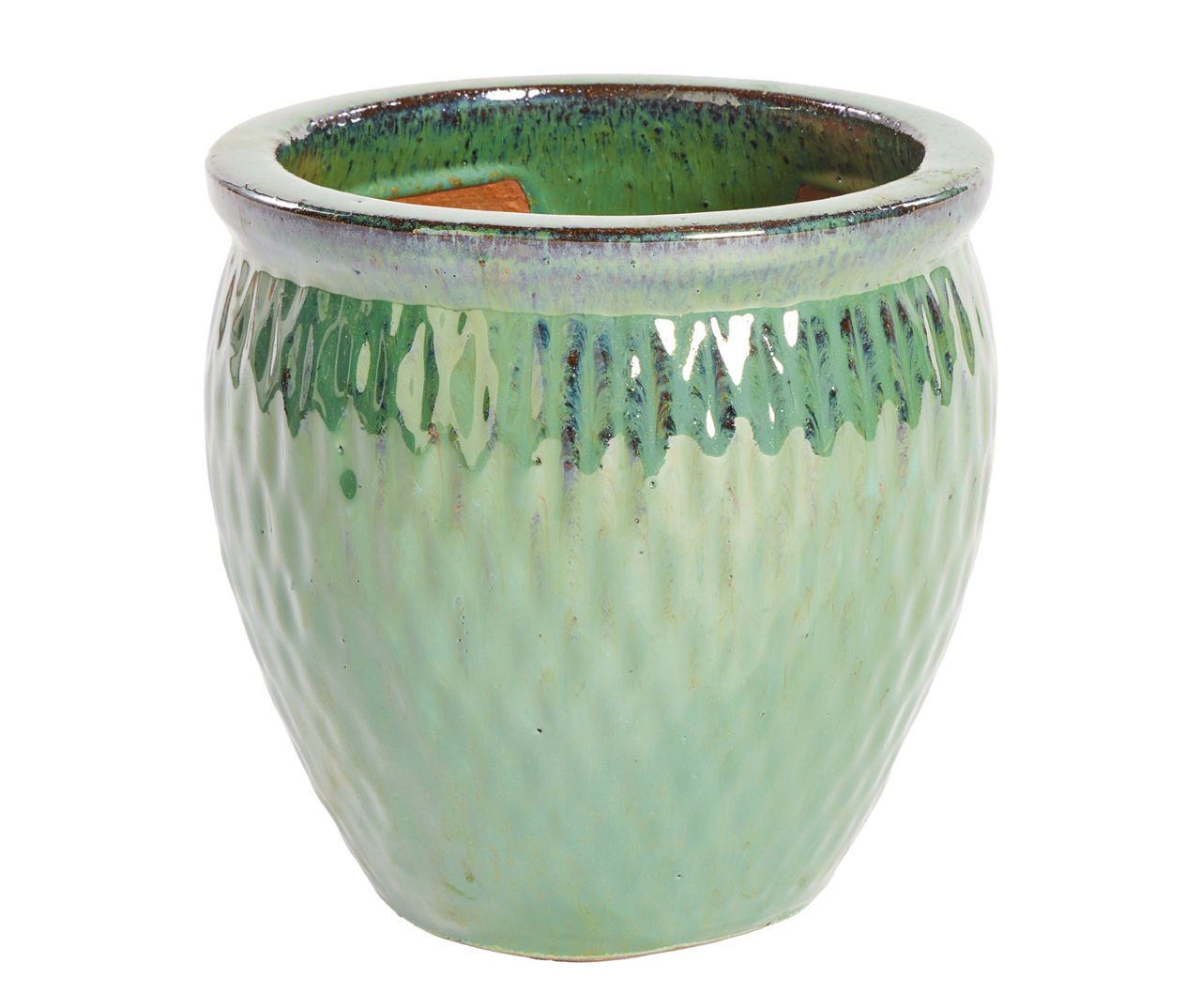 11.4" Green 2-Tone Ceramic Planter | Big Lots
