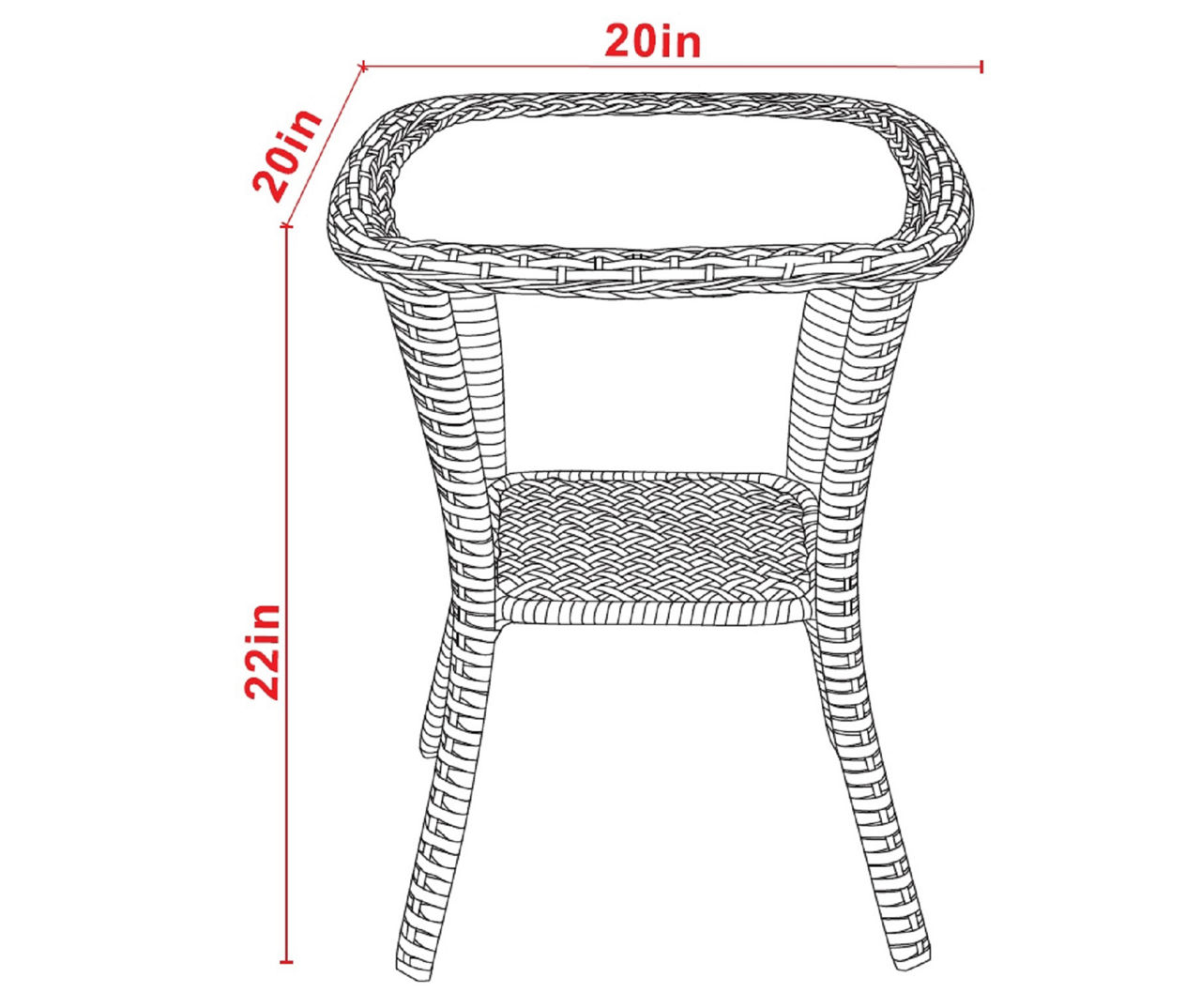 Real Living Bancroft Taupe Wicker Patio Side Table | Big Lots