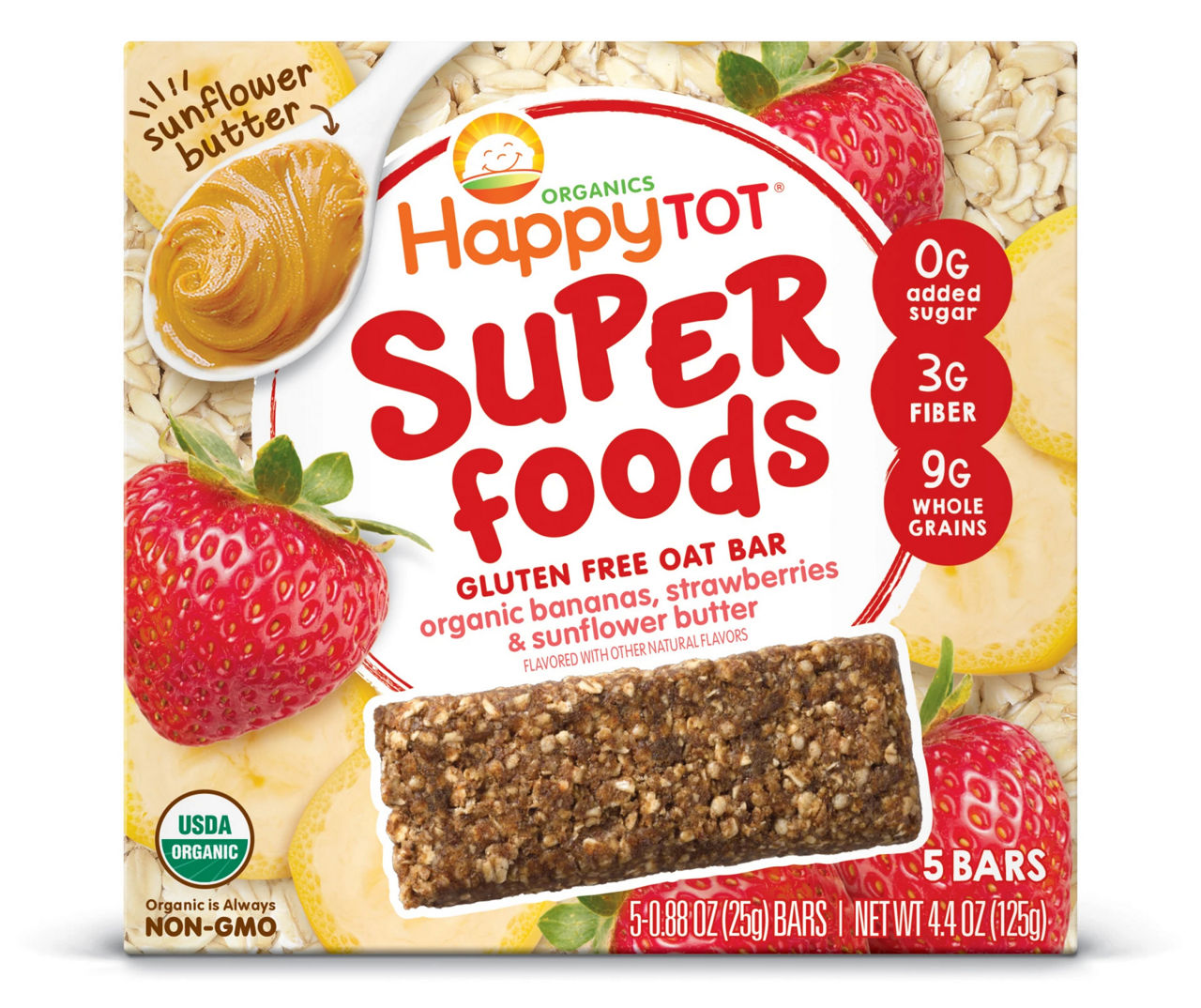 Happy Tot Super Foods Banana Strawberry Oat Bars, 5-Pack | Big Lots