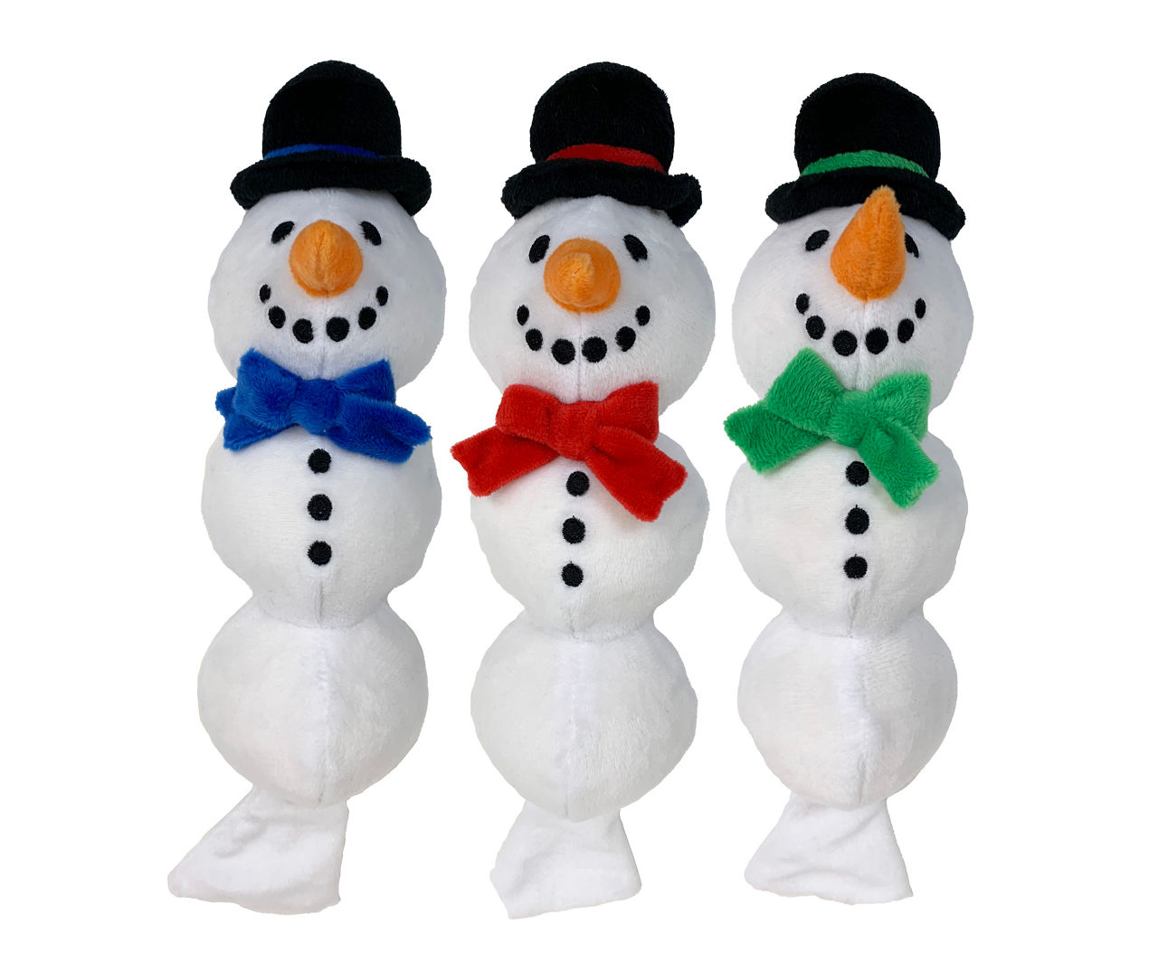 Multipet Snowman with 3 Snowballs Plush Dog Toy Set - Colors May Vary ...