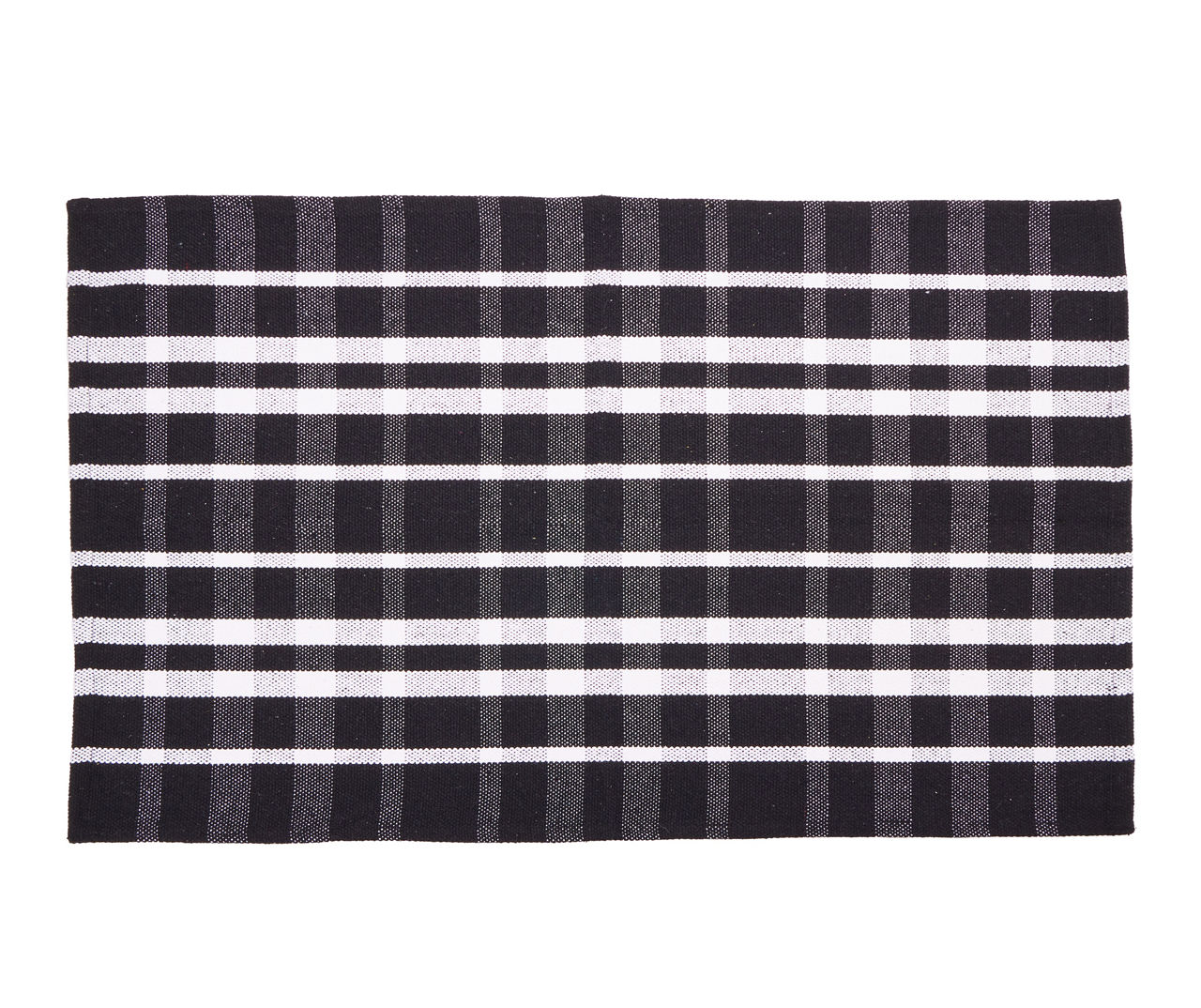 Black & White Plaid Layering Accent Mat | Big Lots