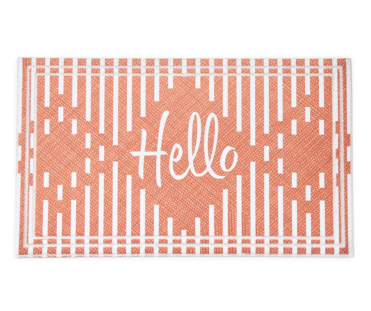 "Hello" Peach Geometric Doormat | Big Lots