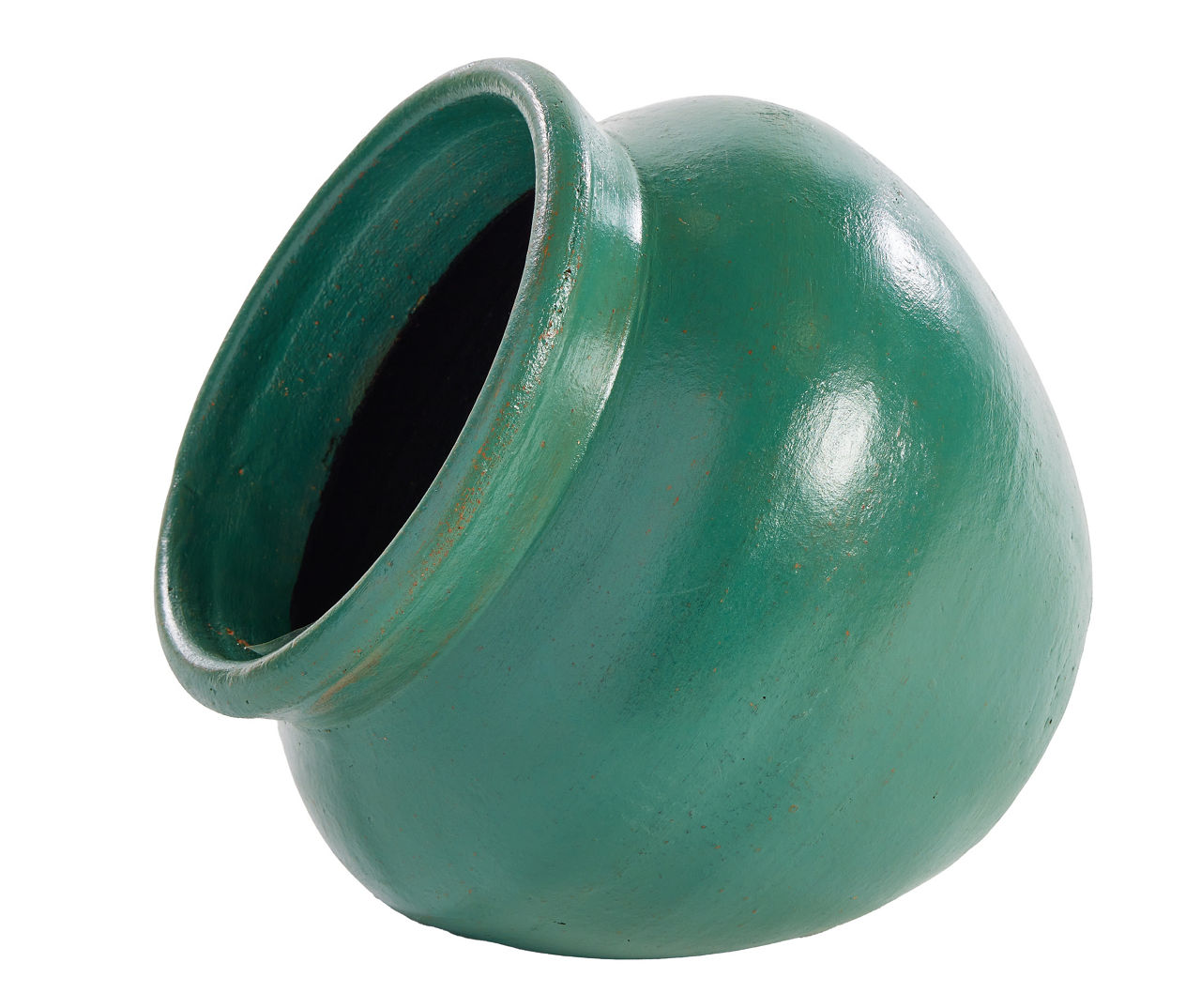 15" Green Tilted Clay Planter | Big Lots