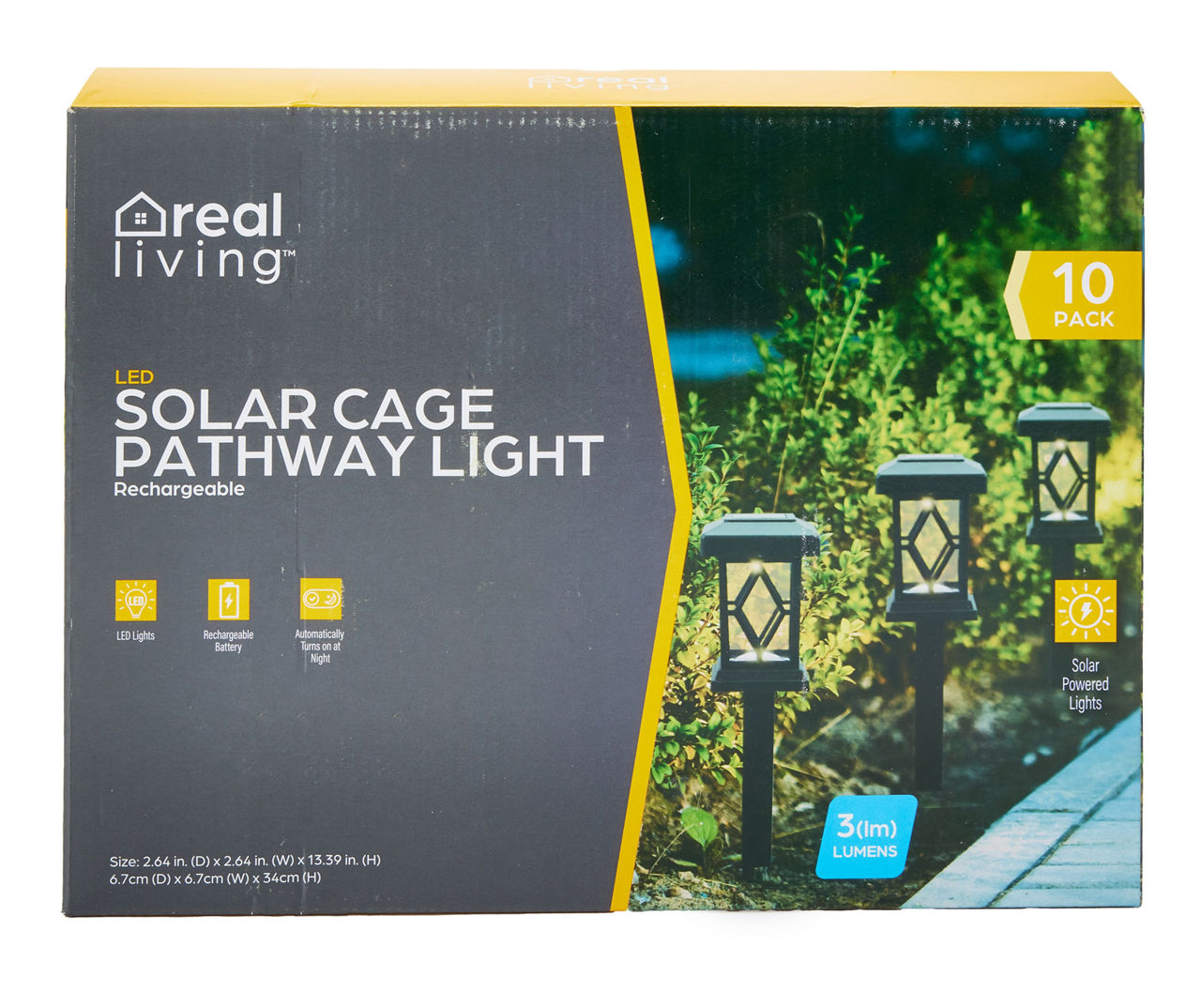 Real Living Diamond Cage LED Solar Pathway Lights, 10-Pack | Big Lots