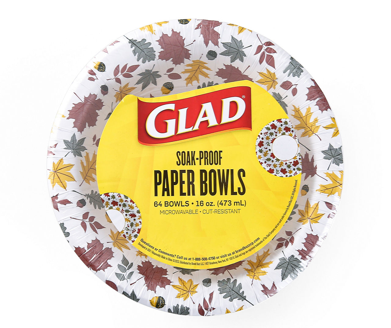 Glad Falling Foliage 16-Oz. Paper Bowls, 64-Count | Big Lots