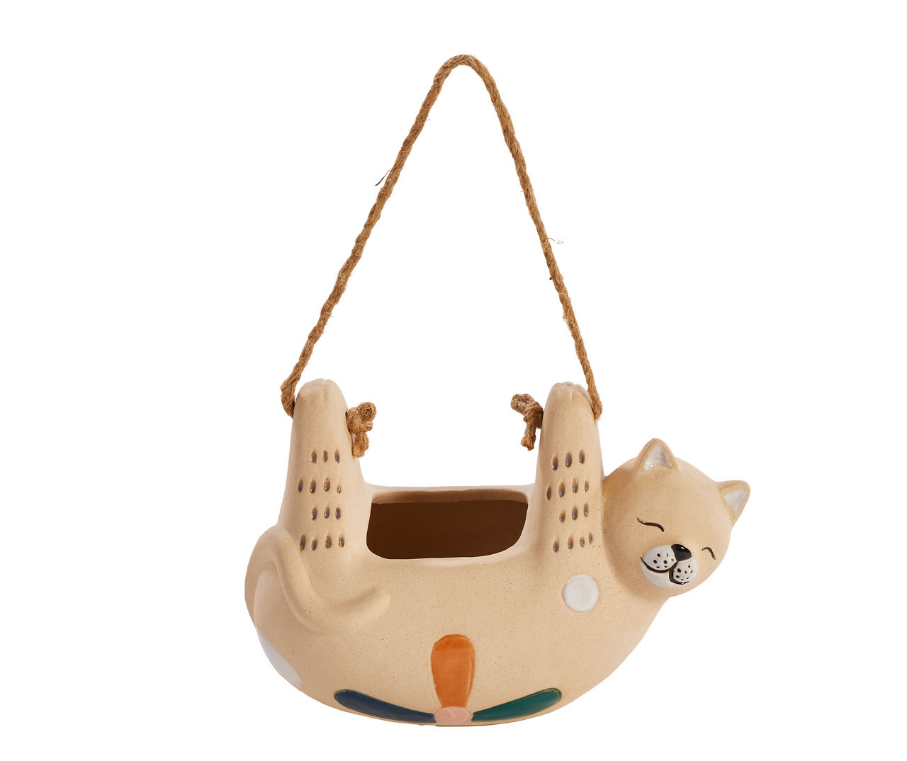 Real Living California Sun 8.8" Cat Ceramic Hanging Planter | Big Lots