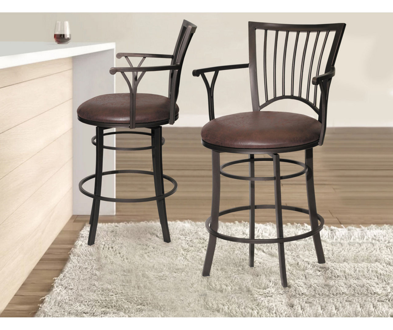 Steve Silver 39.3" Bayview Faux Leather Counter Bar Stool | Big Lots