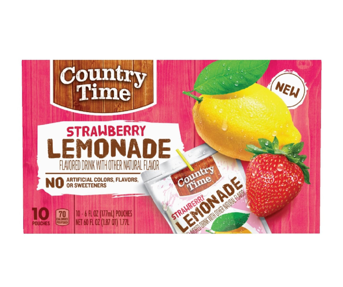 Country Time Strawberry Lemonade Drink Pouches, 10-Count | Big Lots