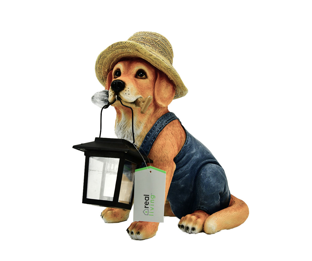 Real Living 11.9" Farm Dog & Lantern LED Solar Garden Decor | Big Lots