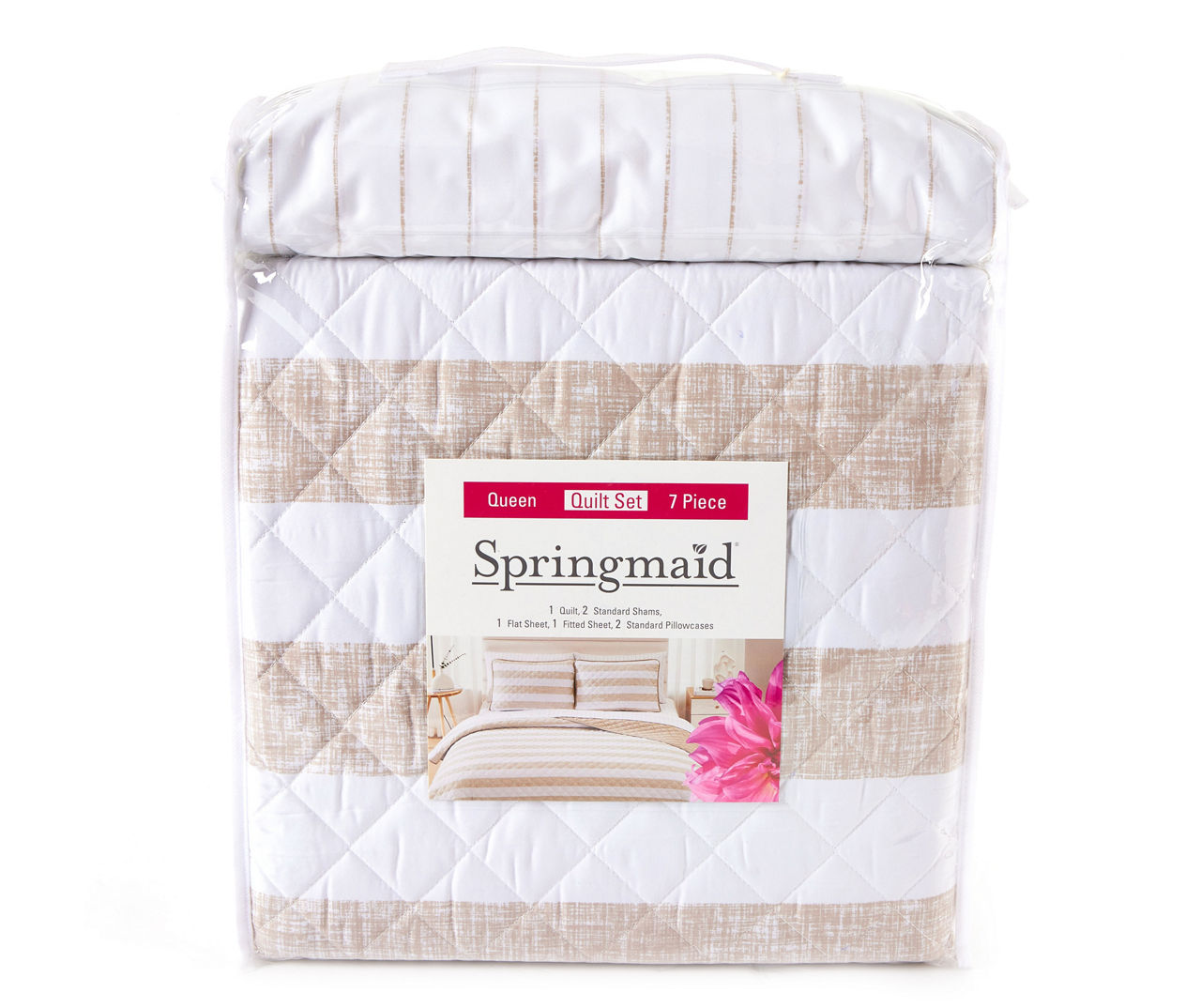 Springmaid Springmaid Tan & White Cabana Stripe Quilt Set | Big Lots