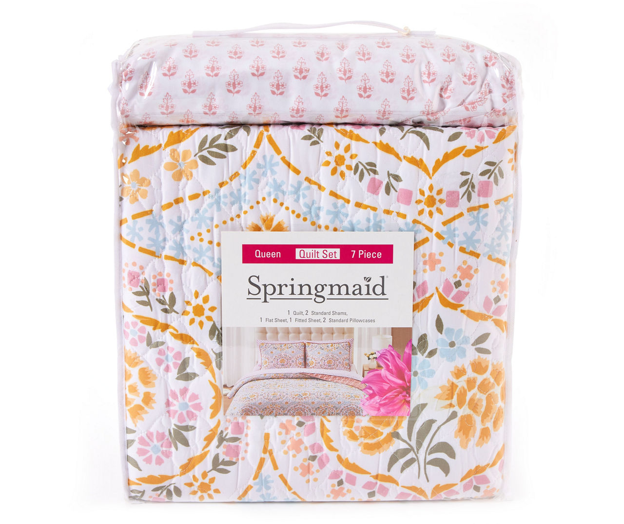 Springmaid Springmaid Fiona Blue, Pink & Yellow Floral Quilt Set | Big Lots