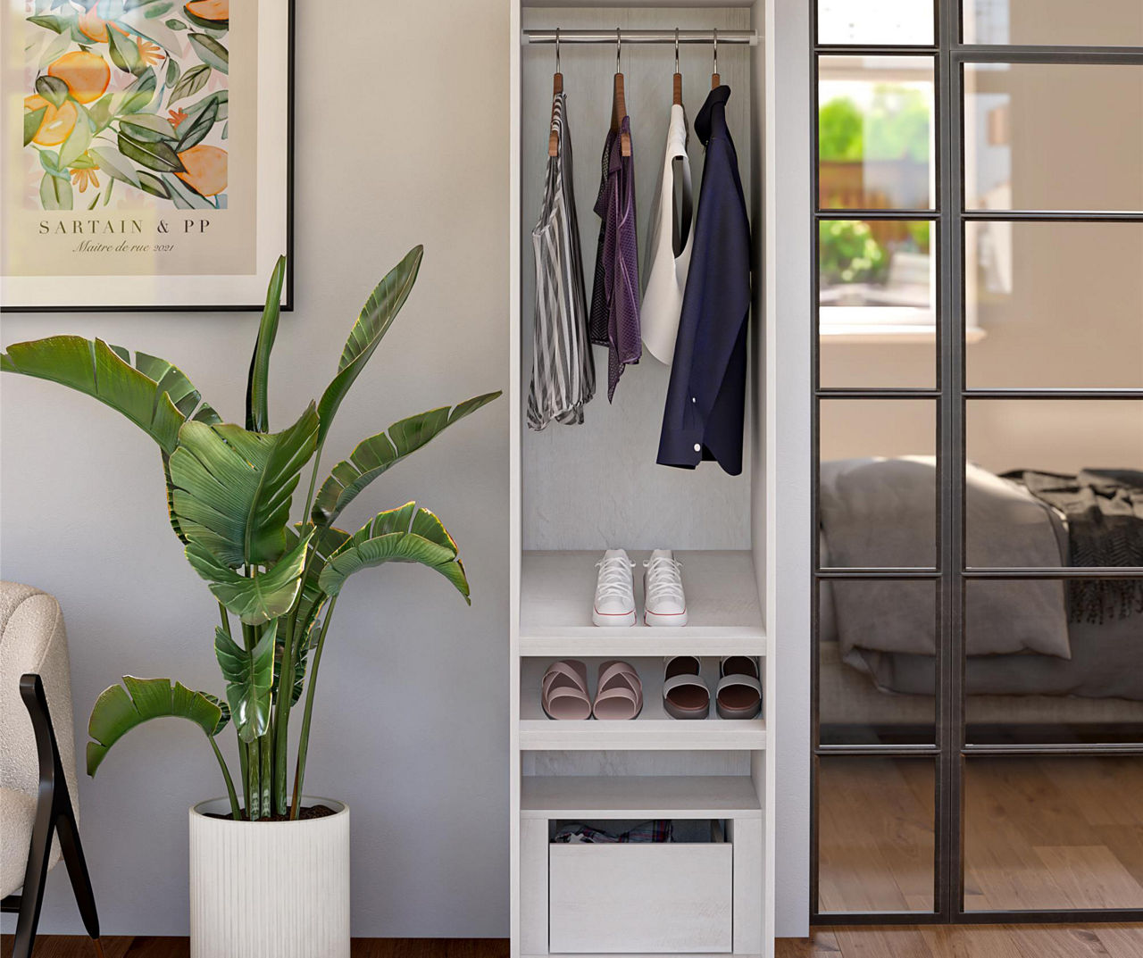 System Build Evolution Suite Style Magnolia Oak Modular Wardrobe ...