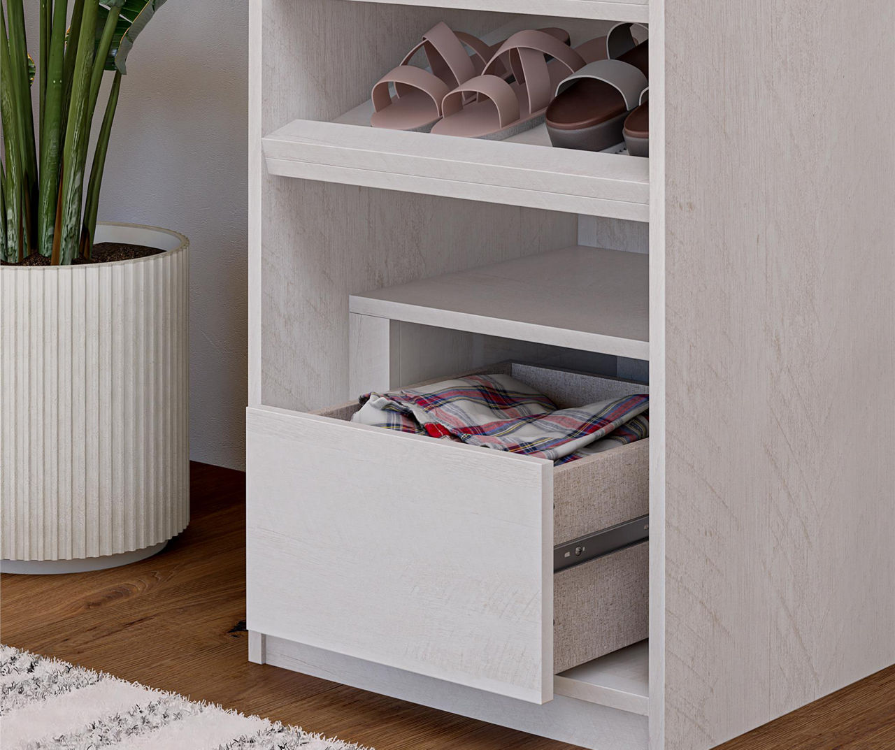 System Build Evolution Suite Style Magnolia Oak Modular Wardrobe ...