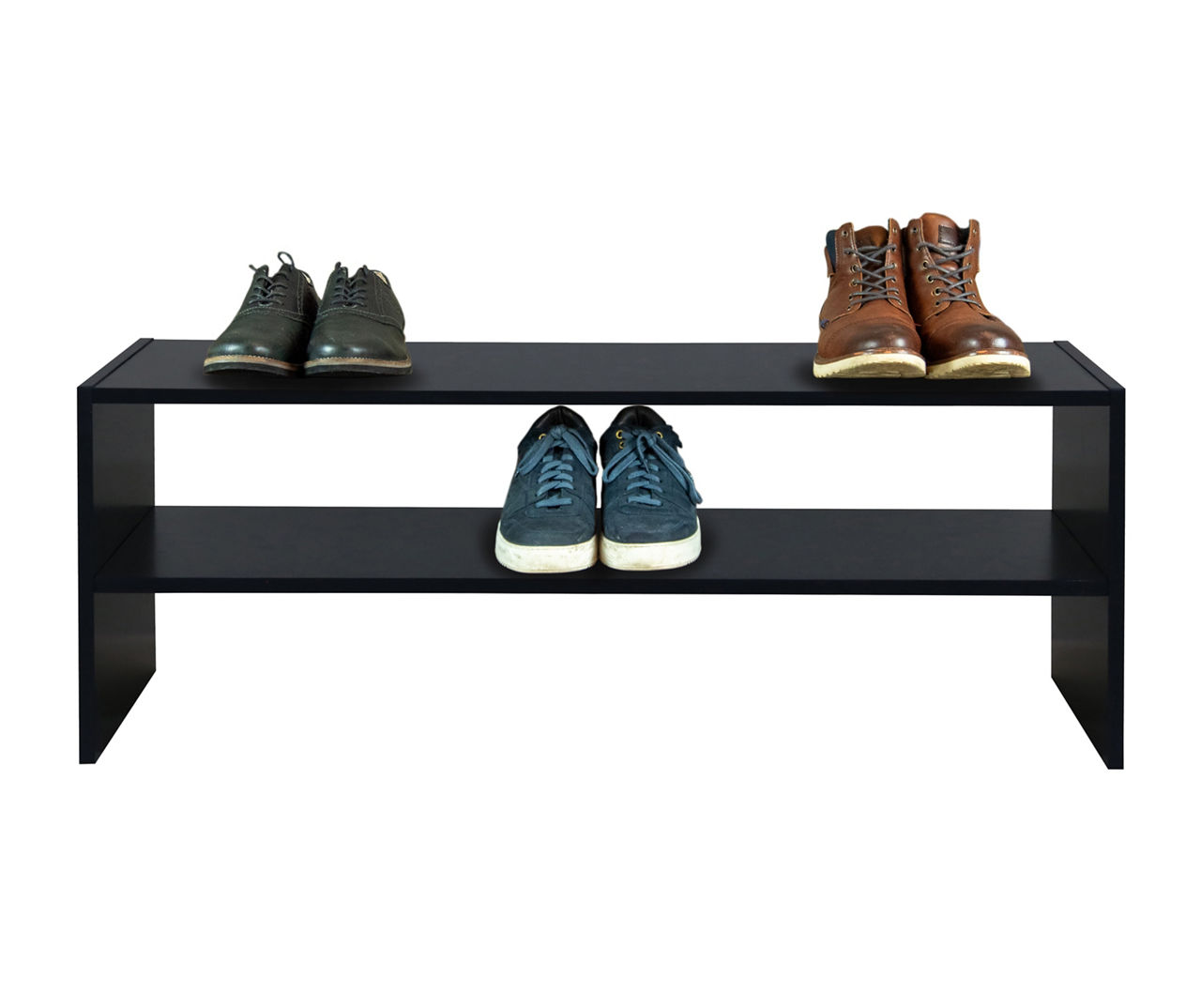 Momentum Furnishings Black 2-Tier Stackable Storage Shelf | Big Lots