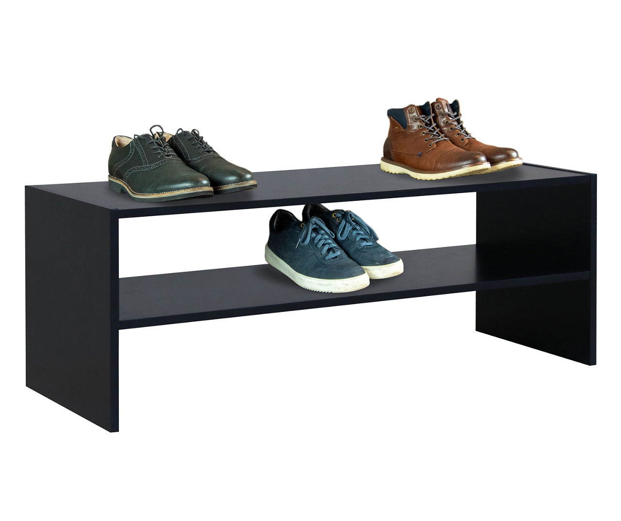 Momentum Furnishings Black 2-Tier Stackable Storage Shelf | Big Lots