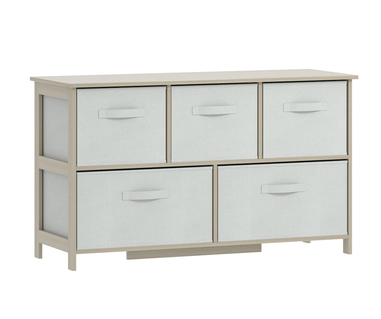 Real Living Beige Wood & Gray 5-Bin Storage Chest | Big Lots