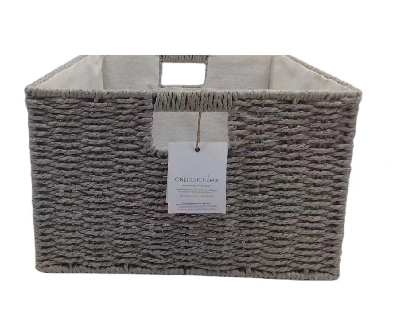 Gray X-Large Woven Paper Storage Bin With Fabric Liner | Big Lots